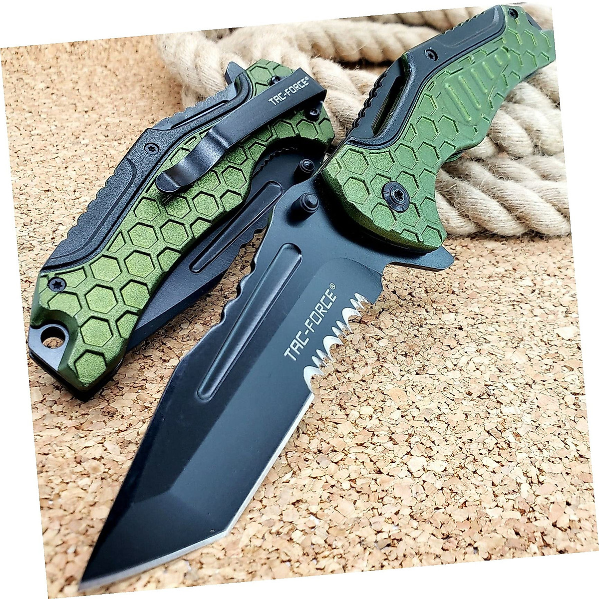 8.5 Tactical Open Folding Pocket Knife Tanto Blade Outdoor Survival Hunting Knife for Camping by Survival Steel