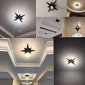 VILUXY Flush Mount Ceiling Light, Black Star Light Fixtures Ceiling for Hallway, Entryway, Study Room, Bedroom