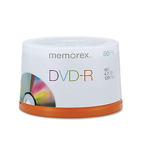 Memorex 16X 4.7GB Blank Recordable DVD-R Disc 50 SPINDLE