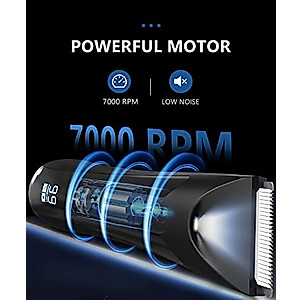 ROMISA Electric Groin Body Hair Trimmer Ball Trimmer for Men USB Recharge Dock Cordless Use Fully Waterproof Replaceable Ceramic Blade Pubic Hair Trimmer Body Groomer Kit for Men