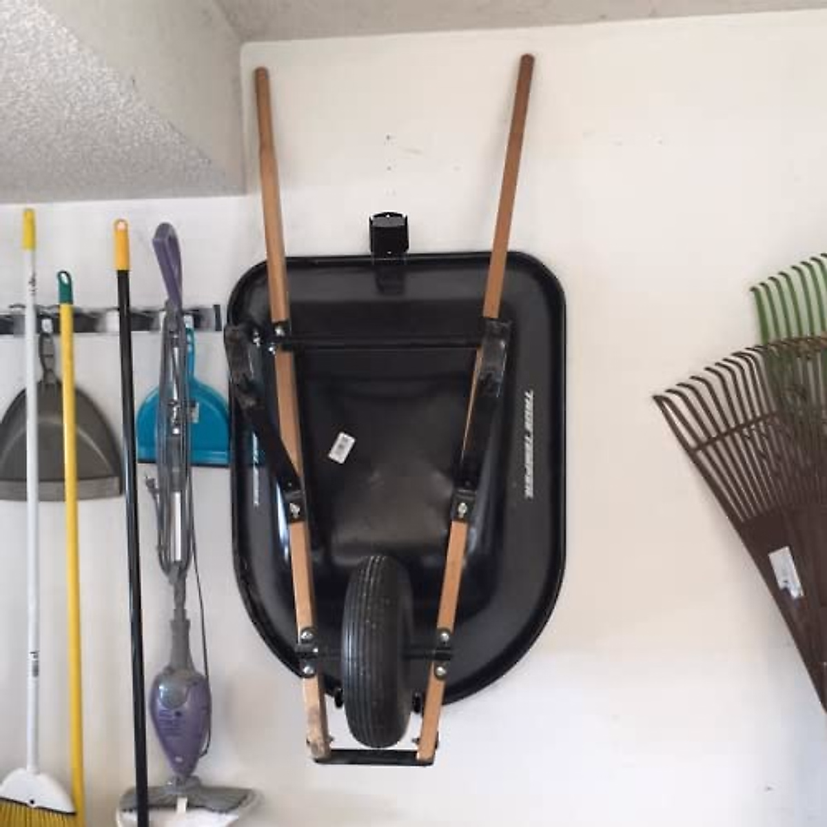 Wheelbarrow Holder,Wheelbarrow Hanger Holder for Garage Wall,Heavy-Duty Wheelbarrow Storage Bracket,for Most Wheelbarrows Designs