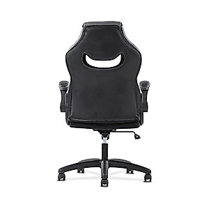 Sadie Racing Gaming Computer Chair- Flip-Up Arms, Black and Gray Leather (HVST911)
