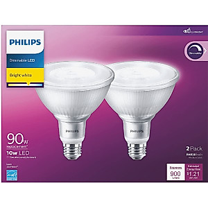 Philips PAR 38 E26 (Medium) LED Floodlight Bulb Bright White 90 Watt Equivalence 2 pk