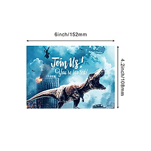 aybl 24pcs Dinosaur Birthday Invitations,Dinosaur Party Invitations Birthday Party Supplies Decoration (1)