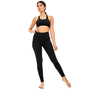 DEAR SPARKLE Fold Over Yoga Pants for Women Cotton Leggings Foldover High Waist Leggings Plus Size (C6 F) (Black, Medium)