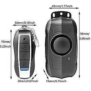 120db Security Alarm, Wireless Bike Motorcycle Wireless Remote Control USB Charge Vibration Security Alarm Anti-Thief Alerter for Scooter, Bicycle, Vehicle, Door and Window or Anything