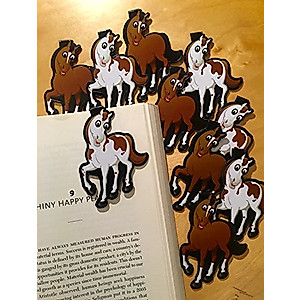 Horse Bookmarks - (Set of 20 Book Markers) Bulk Animal Bookmarks for Students, Kids, Teens, Girls & Boys. Ideal for Reading incentives, Birthday Favors, Reading Awards and Classroom Prizes!