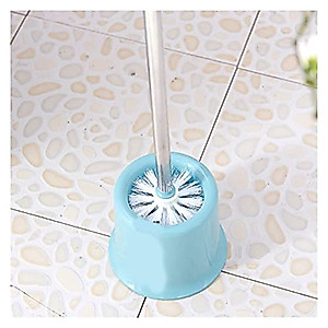 Toilet Cleaning Brush Bathroom Long Handle Stainless Steel with Antique Stand Base Bathroom Accessories (Color : Gray Round)