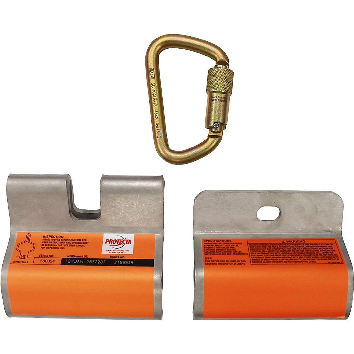 3M Protecta Raildog Hi-Vis Sliding Rail Anchor 2199938, Orange, 1 Ea/Case