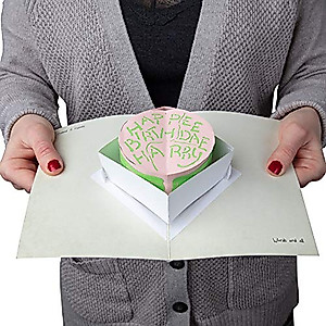 Harry Potter Hagrid Happy Birthday Cake Pop-Up Greeting Card - Deluxe Handcrafted Pop Up Card - 5 x 7