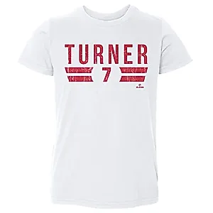 500 LEVEL Trea Turner Toddler Shirt (Toddler Shirt, 4T, White) - Trea Turner Philadelphia Font