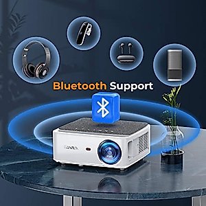 Projector with WiFi and Bluetooth, 13000L Outdoor Movie Projector 4K Supported, YABER V6 Native 1080P Portable Smart Home Projector, 4P Keystone 50% Zoom Compatible with iOS/Android/PC/TV Stick