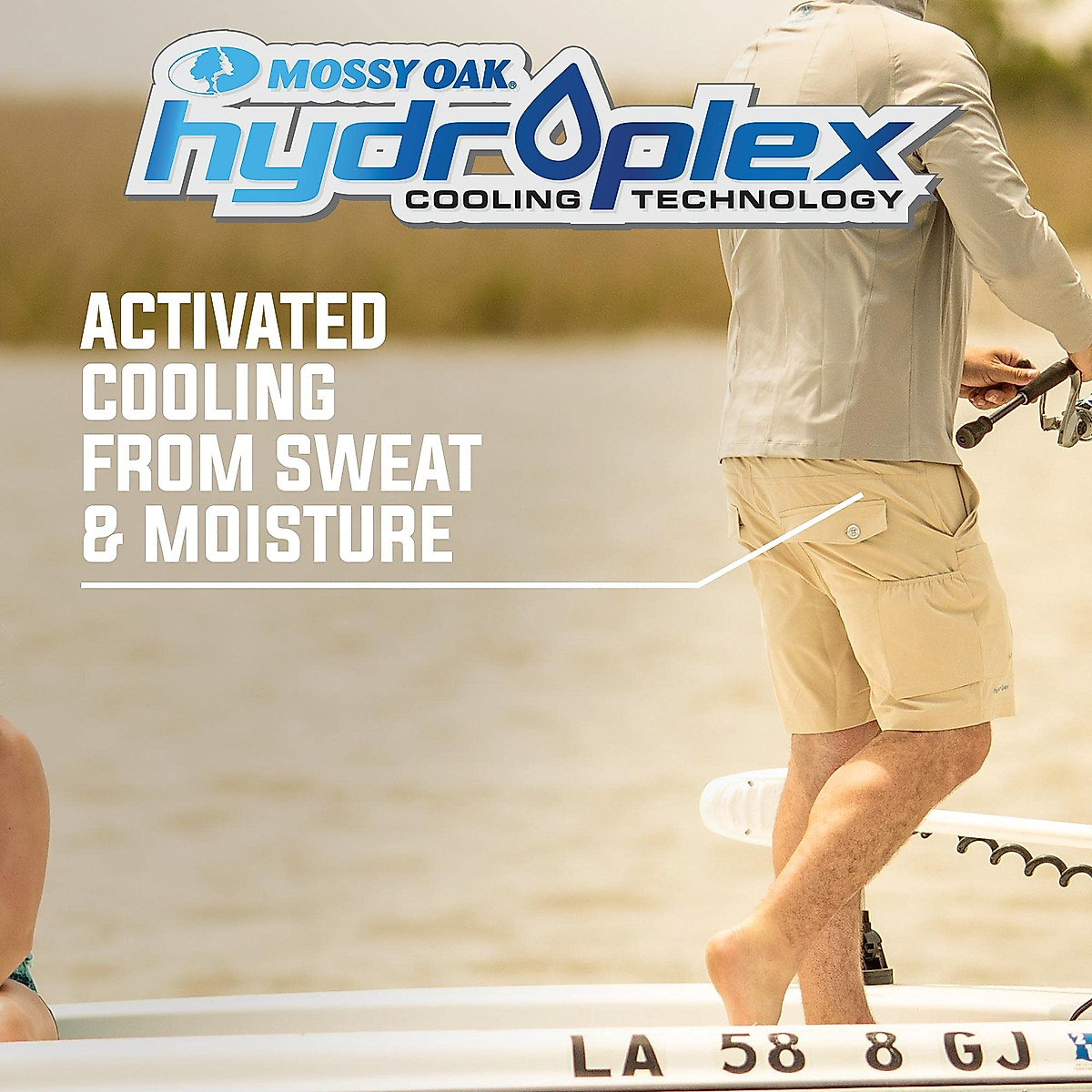 Mossy Oak Standard Fishing Shorts for Men Quick Dry Flex, Charcoal, XX-Large