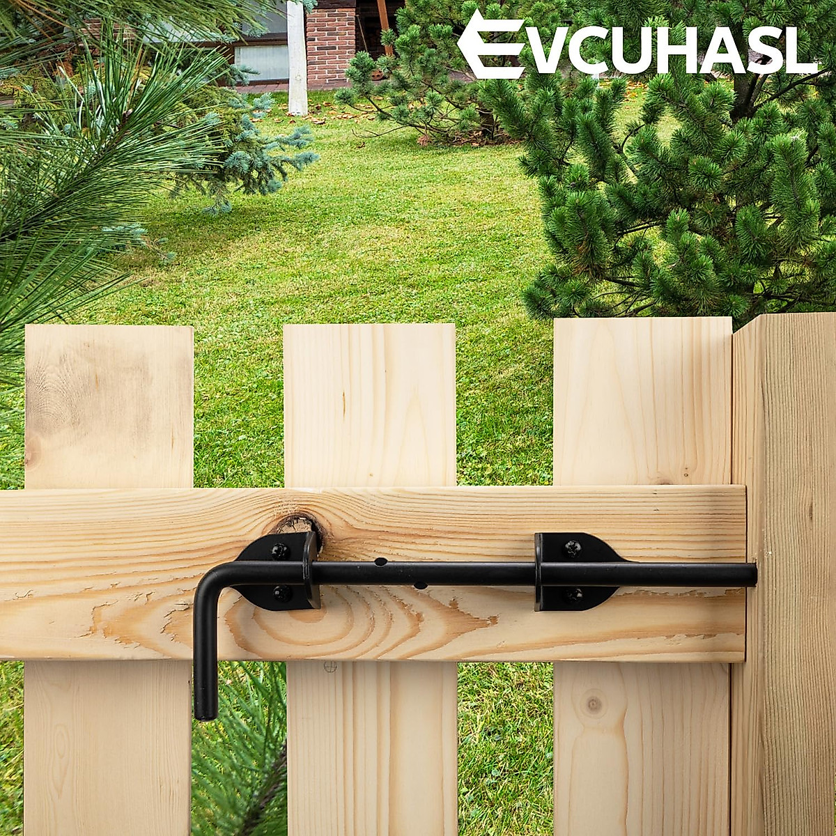 12" Cane Bolt Heavy-Duty Drop Rod for Gate, Gate Ground Latch for Wooden Fences Metal Gates Doors, Metal Gates Doors Stopper for Gate Ground, Wrought Iron Gate Latches, Black Finish(1 Pack)