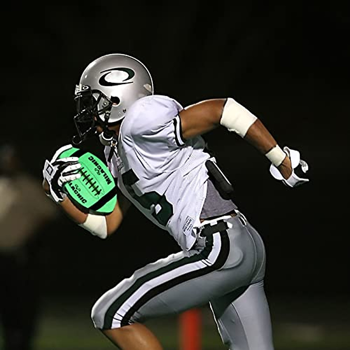 MILACHIC Football, Glow in The Dark Football Size 9, Luminous Glowing Football Super Grip Composite Leather Football Balls with Pump and Ball Carry Bag