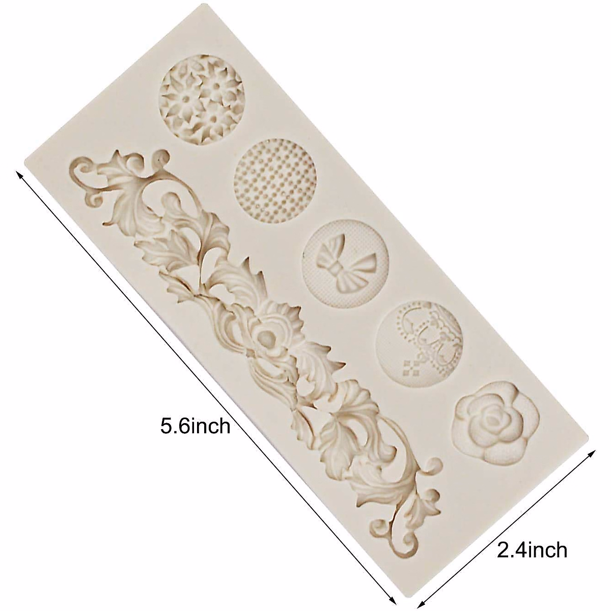 3 Pieces Baroque Fondant Molds Scroll Border Lace Silicone Molds Curlicues Gum Paste Candy Chocolate Molds for Cake Decorating Sugar Craft Polymer Clay