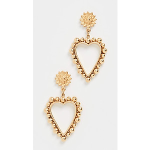 Brinker & Eliza Women's Heart of Gold Earrings, Gold, One Size