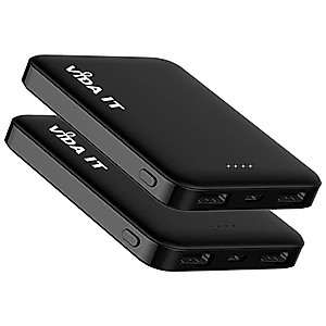 Vida IT 2-Pack Small 5V 2A Power Bank for Heated Vest Jacket Coat Scarf Clothing DC Pocket Size Battery Pack 5000mAh USB Portable Charger for iPhone Samsung Android Phone, Mini Rechargeable Power Pack