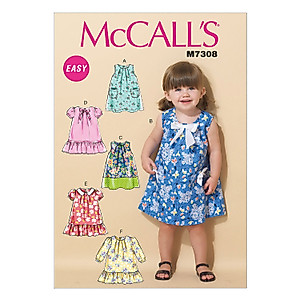 McCall's Patterns M7308 Toddlers' Tent Dresses, CCB