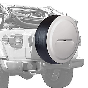 Boomerang - 32" Color Matched Rigid JL Tire Cover (Plastic Face & Vinyl Band) for Jeep Wrangler JL (w/Back-up Camera) - (2018-2021) - Bright White