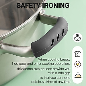 6 Pack Heat Resistant Silicone Pot Handle Covers - Universal Fit for Pots, Pans, and Skillets - Non-Slip Grip, Protects Hands from Hot Handles