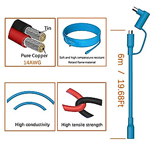 KarlKers 20Ft Jackery Extension Cable 14AWG, Waterproof Jackery Cable, DC 8mm Extension Cable, 8mm DC Power Plug With DC8020 For GZ Yeti Aker Jackery Solar Generator Portable Power Station Solar Panel