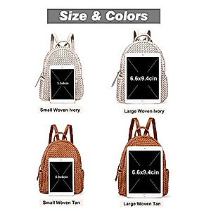 SHOMICO Women Woven Backpack Purse Trendy Stylish Casual Day back Handbag (small camel woven)