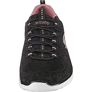 Skechers Women's Empire D'lux-Spotted Sneaker, Black/Rose/Gold, 7.5 M US