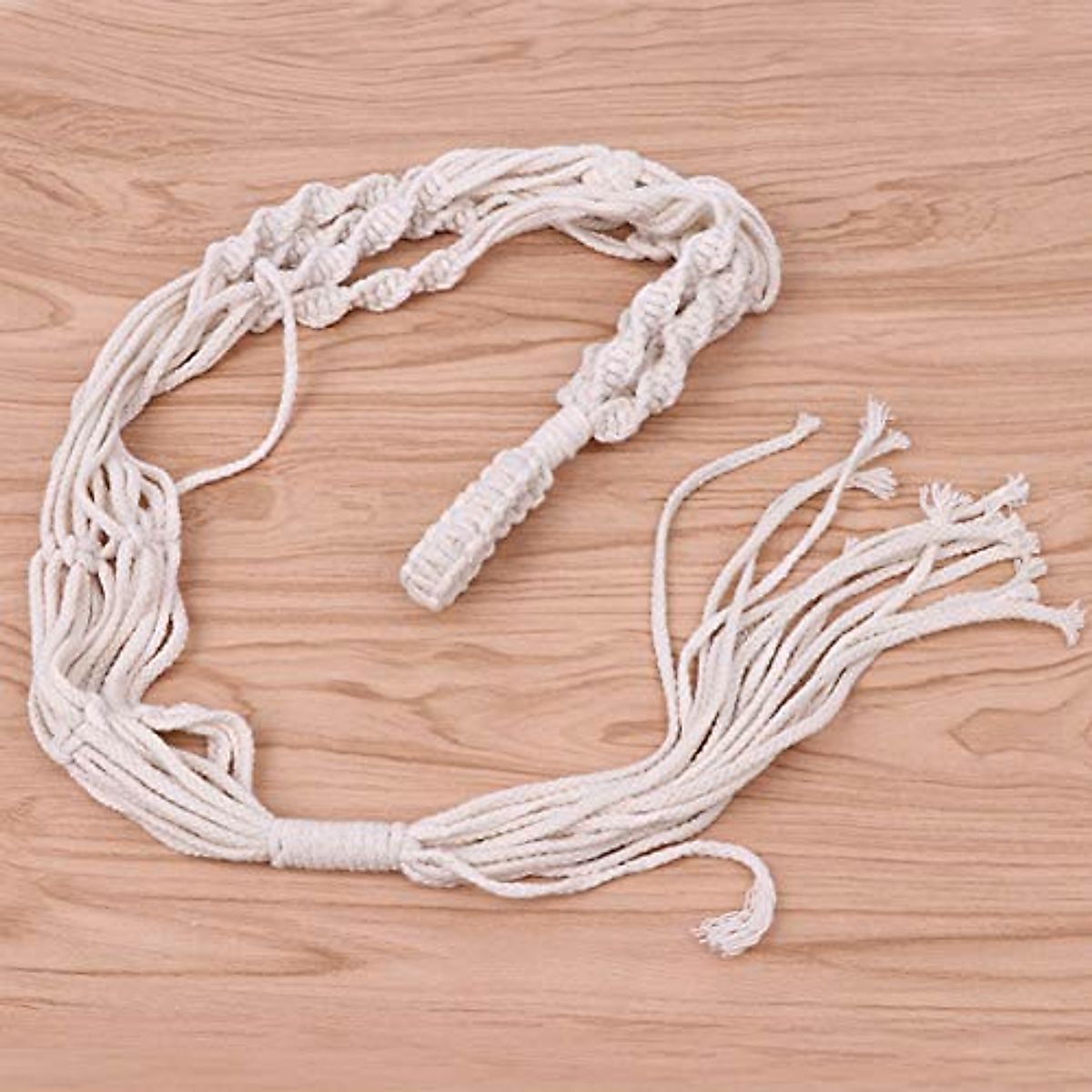 discounestore145-Hand-weaved Hanging Plant Flower Pot Holder Basket Cotton Rope Bonsai Hanger - A1002