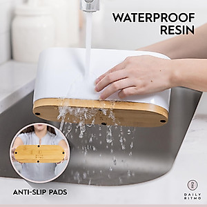 DAILY RITMO Countertop Silverware Holder | Oval Cutlery Caddy | Minimalistic Fork Spoon Knife Utensil Organizer | Plastic Flatware Holder for Parties | Desk Organizer Caddy | Pen Pencil Holder