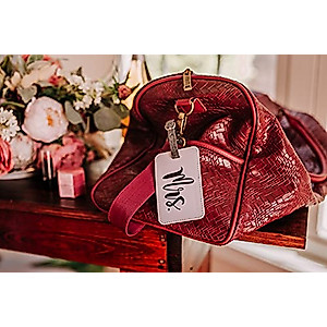 Lesbian Gift for Couple, Wedding Engagement Present, Luggage Tag for Two Brides, Set of 2 (Mrs & Mrs)