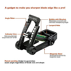 SHARPAL 194H Whetstone Knife Blade Sharpener Sharpening Stone Angle Guide, Chisel/Plane Iron Blade Honing Guide, Knife Edge Angle Finder, Knife Sharpening Trainer (Angle from 15° to 45°)