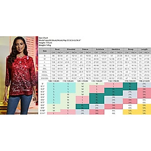 Christmas Womens Blouses Lined Pocket Christmas Basic Tops Crew Neck Tie Dye Christmas Women Tunic Tops Stretch Women's Flannel Shirts 04 Gold 3XL