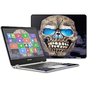 MightySkins Skin Compatible with Samsung Chromebook Plus 12.3"(2017 - Psycho Skull | Protective, Durable, and Unique Vinyl wrap Cover | Easy to Apply, Remove, and Change Styles | Made in The USA