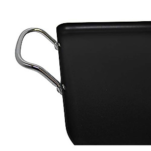 Imusa USA Nonstick Stovetop Double Burner Griddle with Metal Handles, 17-Inch, Black