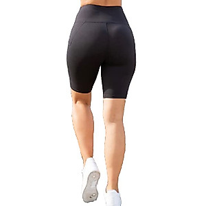 Jlyne jade high waist yoga shorts for women's tummy control fitness workout running shorts with pockets (PURPLE, SMALL)