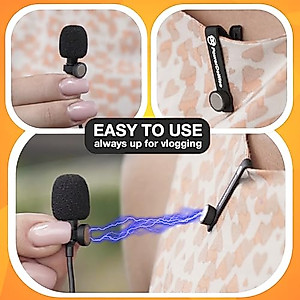 PowerDeWise Magnetic Lavalier Microphone Clip - 6mm Rotatable Lapel Unique Replacement Tie Shirt Clip