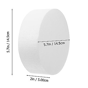 Tofficu 10 Pcs Foam Disc Foam Cake Model Cake Practice Foam Cake Circles Cake Rounds Cake Practice Model Cake Round Foam for Crafts Material Foam Child Unique White