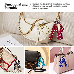 6 pcs Chapstick Holder Keychains with 6 pcs Neoprene Wristlet Keychain Lanyards, Vibrant Colors Lip Balm Keychain Holder, Chapstick Keyring Holder Portable Lipstick Holder Keychains (C 6 pairs)