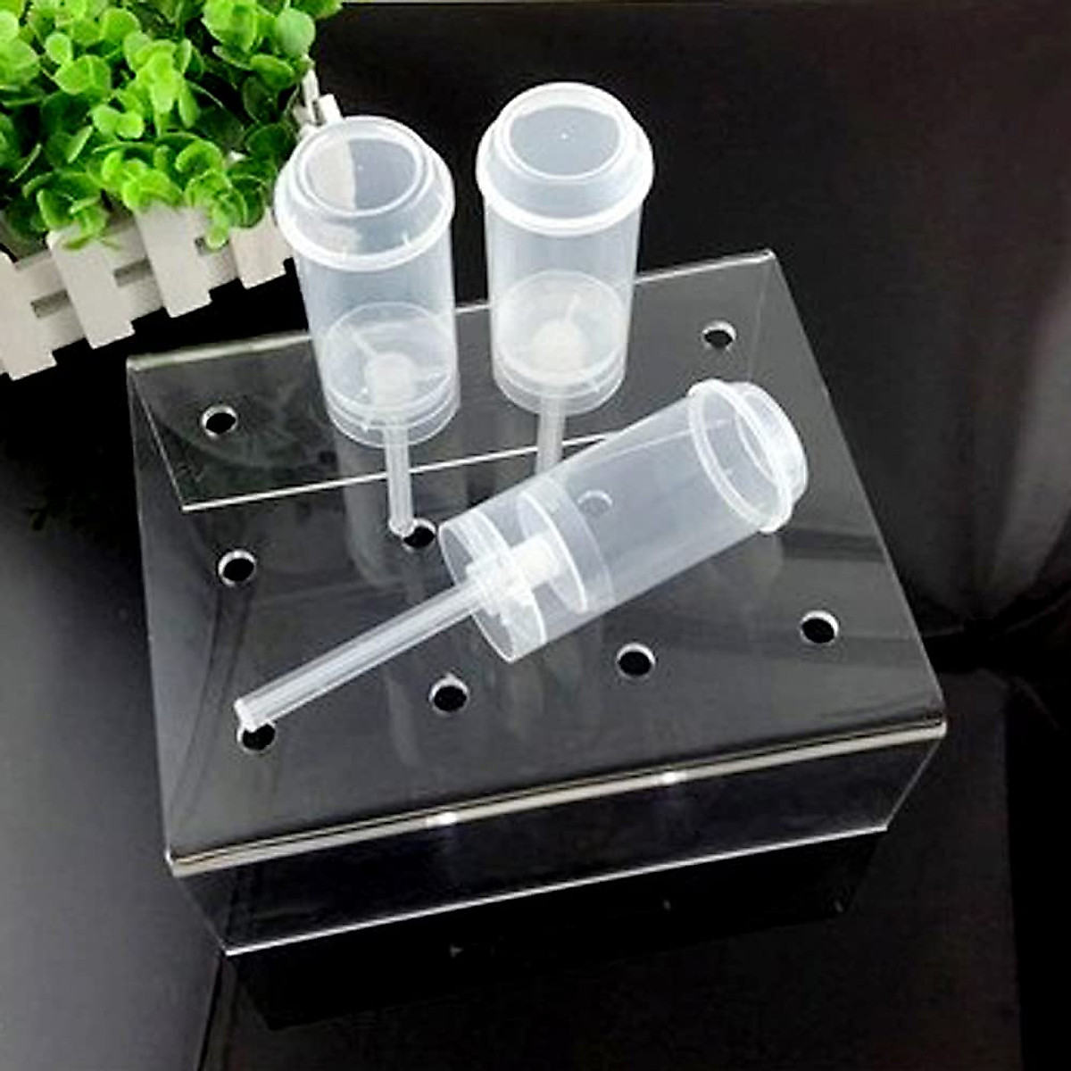 esowemsn 12 Hole Push Pop Cake Stand Clear Acrylic Push Up Cake Pop Shooter Push Pops Cake Containers