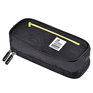 BWBOWANG pencil case large capacity pencil case storage box cosmetic bag Oxford cloth large storage stationery case with zipper, suitable for most pencil cases (black), wlf-118, 8.27x2.75x3.75