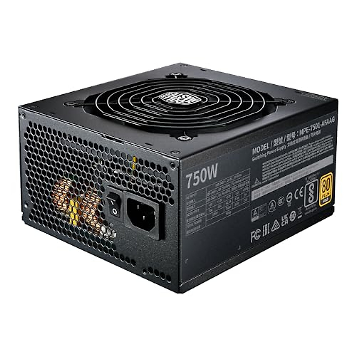Cooler Master MWE Gold 750 V2 Full Modular, 750W, 80+ Gold Efficiency, GPU Support RTX 4070 Super, 2 EPS Connectors, 120mm HDB Fan, Semi-fanless, 5-Year