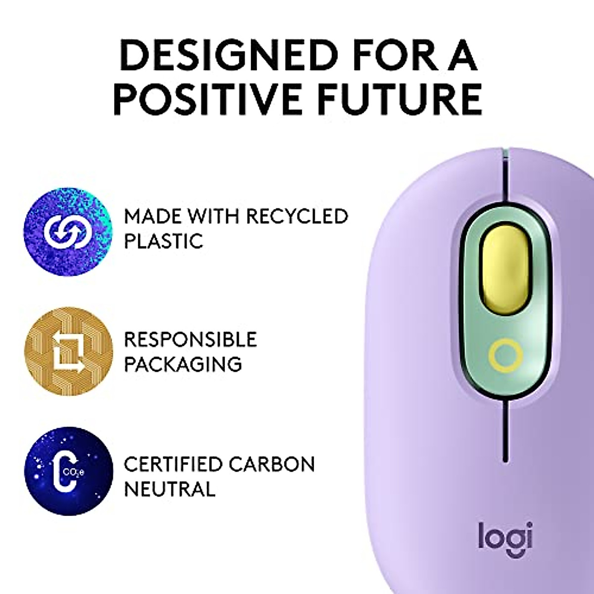 Logitech POP Mouse, Wireless Mouse with Customizable Emojis, SilentTouch Technology, Precision/Speed Scroll, Compact Design, Bluetooth, Multi-Device, OS Compatible - Daydream Mint