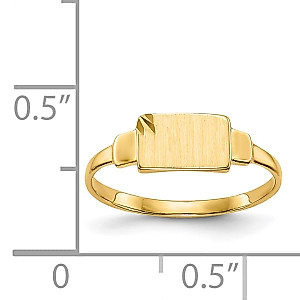 IceCarats 14K Yellow Gold Custom Engraved Signet Ring Handmade Personalized Monogram Initial Letter Band Size 3