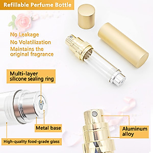 ANTOKX Perfume Refillable Bottle Atomizer - 5ML Pocket Perfume Atomizer, Perfume Bottles Empty, Refillable Perfume Spray Bottle, Portable Perfume Sprayer for Women and Men (Black)