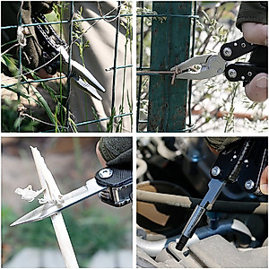 Poeland Multitool Pliers Set Stainless Steel Screwdriver Tool with 11 Screwdriver Bits Black