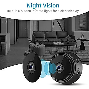 Mini Wireless WiFi Hidden Camera HD 1080P Home Security Cameras with Video Live Feed Covert Baby Nanny Cam with Cell Phone App Tiny Smart Cameras with Night Vision and Motion Detection