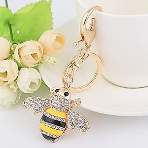 Keepdowin Key Chains Women Cute Keychains for Women Funny Anime Keychain for Her Sister Girl Birthday Gift Bag Wallet Accessories (Yellow Bee)