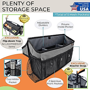 Walker Basket for Folding Walker +Flip-Down Walker Tray +Reacher/ Cane Holder Strap + Cup Holder | Basket for Walker Bags for Folding Walker with Wheels, Walker Accessories for Walker Rollator - GRAY