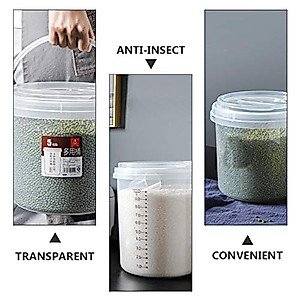 Cereal Rice Storage Container Plastic Sealed Bucket Practical Cereals Rice Storage Box Sealed Containers Kitchen Food Containers with Lid Cereal Container Bin for Home Rice Container